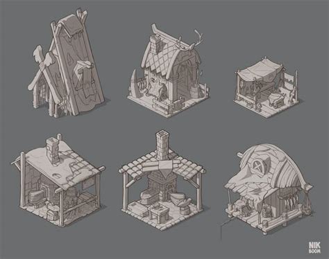 Artstation Sketches Of The Environment In Isometry Render Of Props