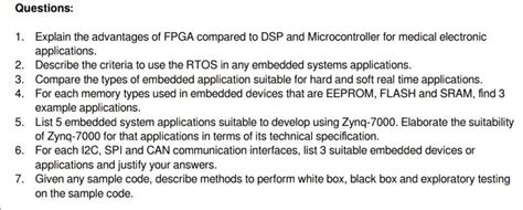 Solved Questions 1 Explain The Advantages Of Fpga Compared