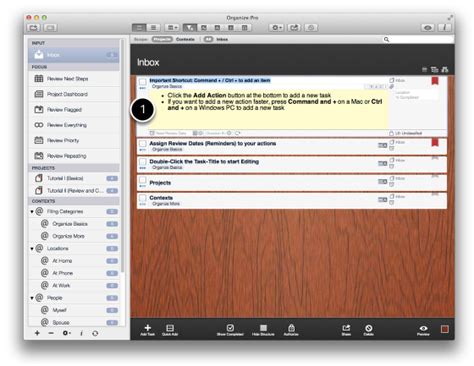 Create Your First Tasks With Organize