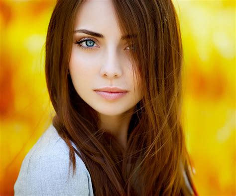 Download Wallpaper Girl Model Portrait Beauty Brown Hair Section Girls In Resolution 960x800