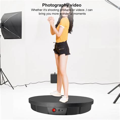 52cm 원격 제어 전기 회전 턴테이블 디스플레이 스탠드 비디오 촬영 소품 턴테이블 충전 전원 전원 플러그 영국 플러그 흰색