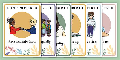 Colourful Botanical Themed Good Manners Display Posters