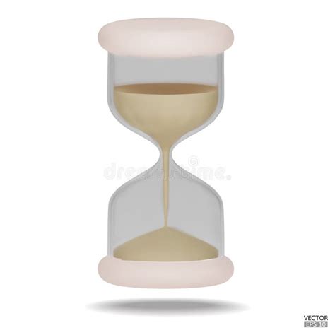 3d Realistic Hourglass With Sand Isolated On White Background White