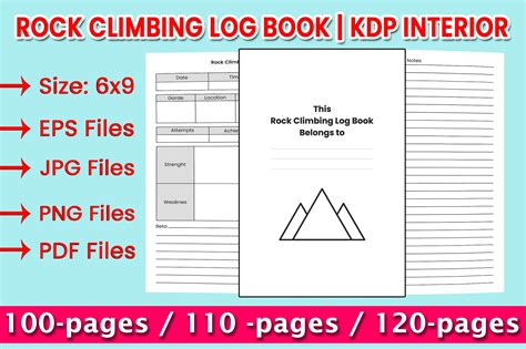 Rock Climbing Log Book KDP Interior Graphic By KDP King Creative