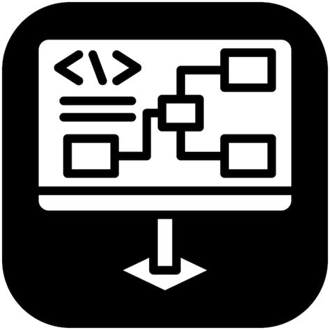 Ilustración Del Icono Vectorial De Programación Visual Del Conjunto De