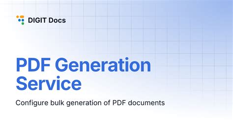 Pdf Generation Service Digit Docs