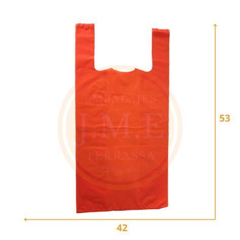 Bolsas De Plástico Camiseta Naranja 42x53 Embalajes Jme