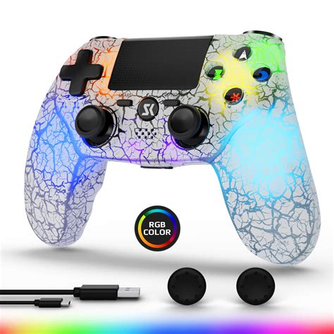 ISHAKO Wireless Controller For PS4 PC 7 Colors RGB Model Dual