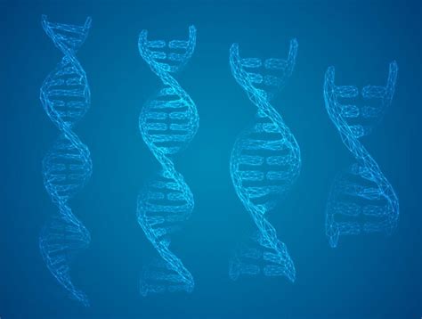 인간의 Dna 3d 삼각형 추상 스타일의 벡터 부분 프리미엄 벡터