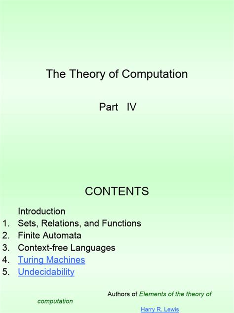The Theory Of Computation Part Iv Pdf Theory Of Computation