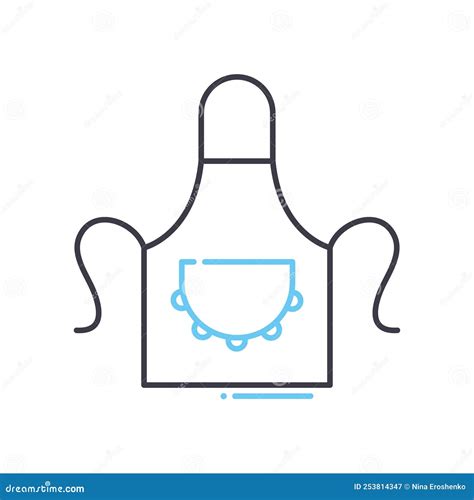 Kitchen Apron Line Icon Outline Symbol Vector Illustration Concept
