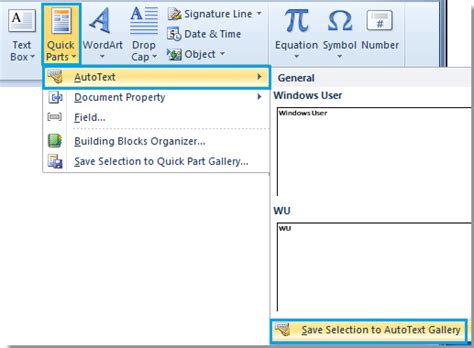 How To Save And Insert Autotext Entries In Word Quickly