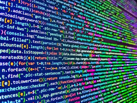 software developer coding screen binary computer code background