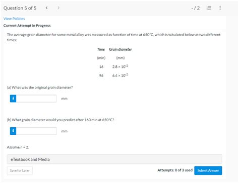 Solved The Average Grain Diameter For Some Metal Alloy Was Chegg
