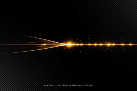 투명한 배경에 렌즈 플레어 프리미엄 Ai 생성 Psd