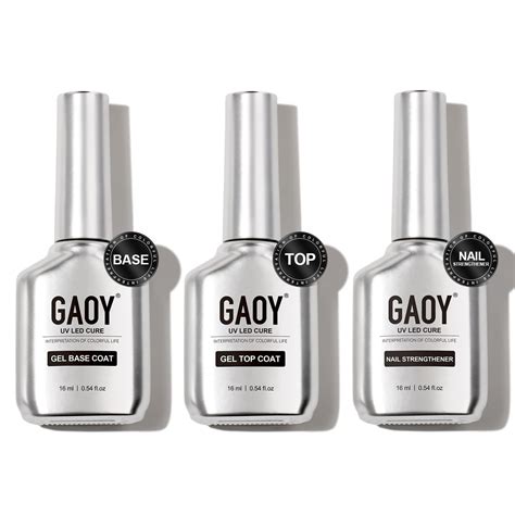 Gel Top Coat Nail Strengthener And Base Coat Set 3 Pcs 16ml Clear