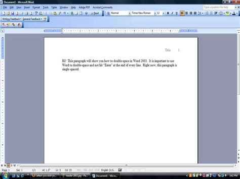 Double Space Word 2003 Ppt