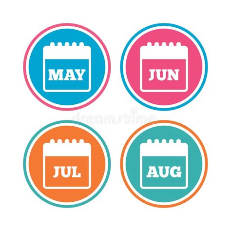 Календарь Май июнь июль и август Иллюстрация вектора иллюстрации насчитывающей смогите