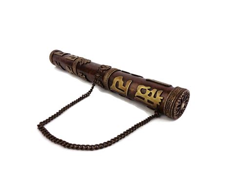 Antique Scroll Holder Asian Scroll Holder 19th Tibetan Scroll Holder