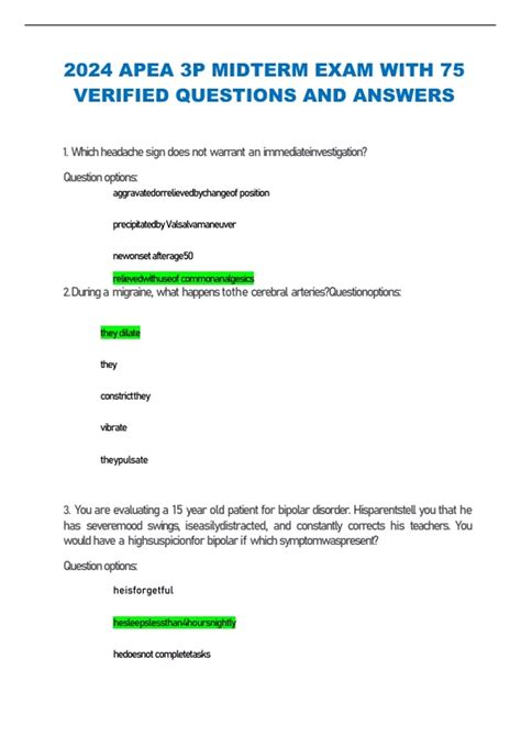 2024 APEA 3P MIDTERM EXAM WITH 75 VERIFIED QUESTIONS AND ANSWERS APEA 3P Stuvia SA