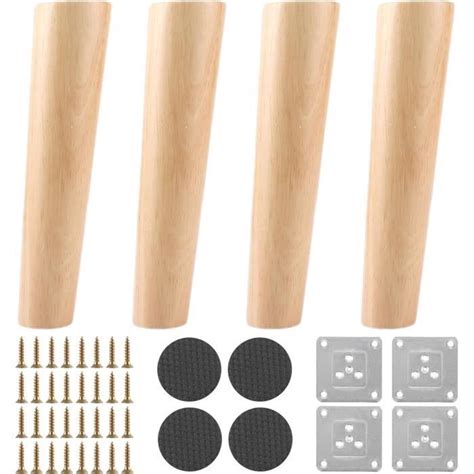Lot De 4 Pieds De Meubles En Bois Massif De 20 Cm Pieds De Canapé