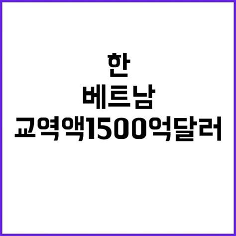 교역액 1500억 달러 한베트남의 새로운 미래 대구진