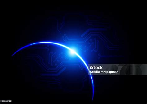 어두운 파란색 배경에서 회로와 추상 미래 블루 라이트 삽화 벡터 디자인 0명에 대한 스톡 벡터 아트 및 기타 이미지 0명 가벼운 개념 Istock