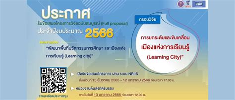 บพท ประกาศรับข้อเสนอชุดโครงการวิจัย Full Proposal ภายใต้กรอบการวิจัย