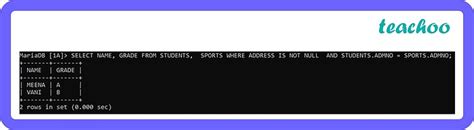 Case Based Mcq In A Database There Are Two Tables With The Instance