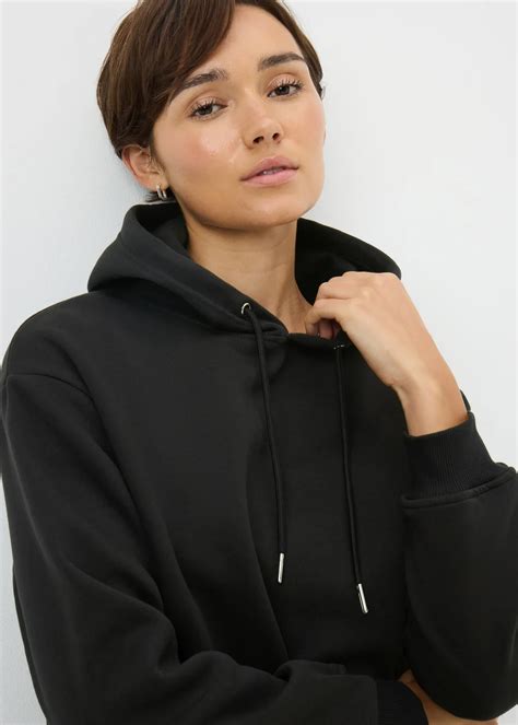 Black Longline Hoodie S Matalan