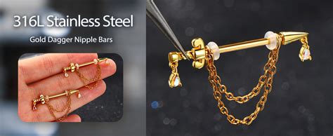 Cm Crareesi Mania Dagger Nipple Ring 316l Stainless Steel