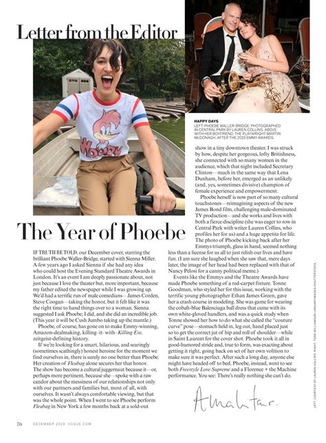 Phoebe Wller Bridge In Vogue Magazine December 2019 Hawtcelebs