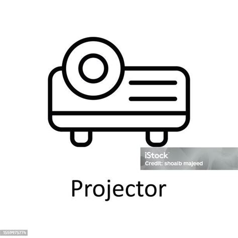Proyektor Garis Besar Vektor Ilustrasi Desain Ikon Simbol Streaming