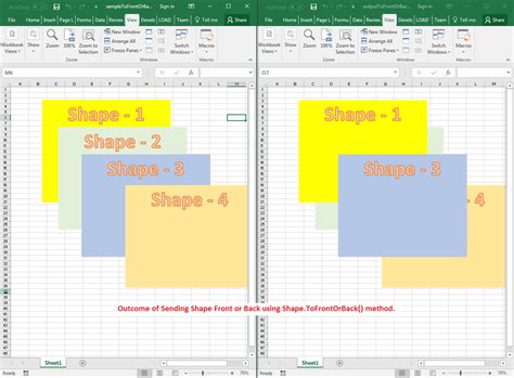 Send Shape Front Or Back Inside The Worksheet With Nodejs Via C