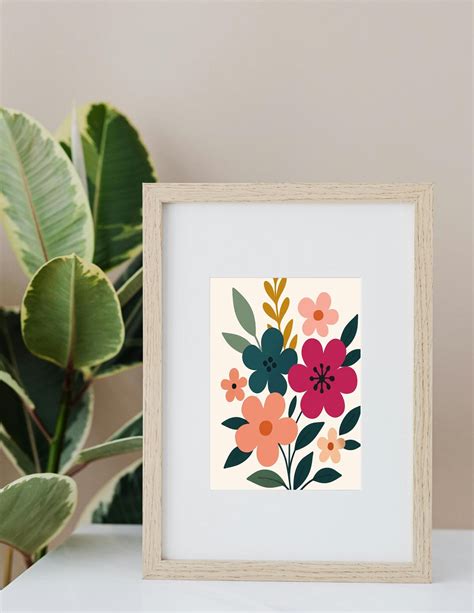 Modern Floral Wall Art Printable Mid Century Botanical Print