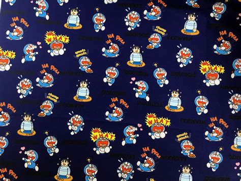 Doraemon Fabric Pokonyan Cat Fabric Pure Cotton Cartoon Cotton Fabric