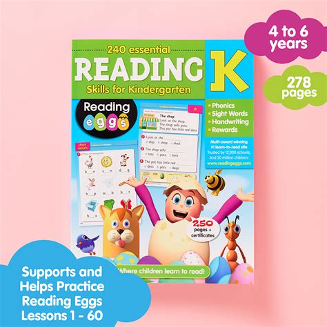 Kindergarten Reading Workbook 240 Reading Skills For Kindergarteners