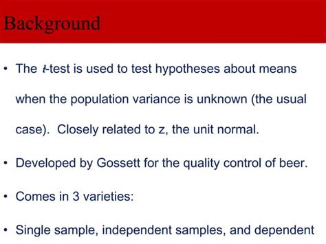 The T Test Ppt