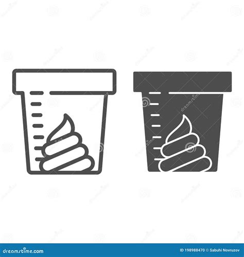 Stool Sample Voor Analyselijn En Stevig Pictogram Medische Tests