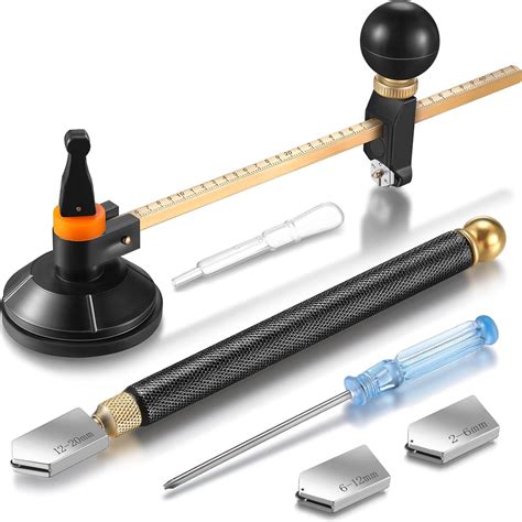 6 Pieces Glass Cutter Tool Set Includes Pencil Style Glass Cutting Tool