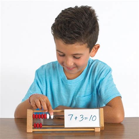 2 Bar Wooden Rekenrek With Dry Erase Blocking Panel Abacus Counting