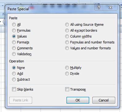 Paste Values Pada Excel Deuniv