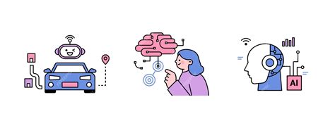 Ai 인텔리전스의 시대가 기술 비즈니스 개념 그림을 만나다 프리미엄 벡터