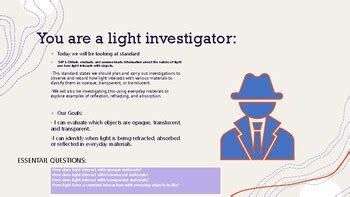 Light Investigation Power Point With Activity By Carter Creates