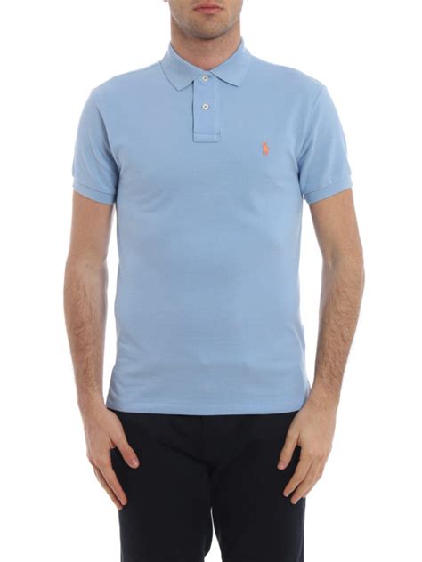 Polo Shirts Polo Ralph Lauren Light Blue Pique Cotton Polo Shirt