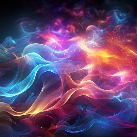 Colorful Abstract Light Patterns Swirling In Vibrant Hues At Night Stock Illustration