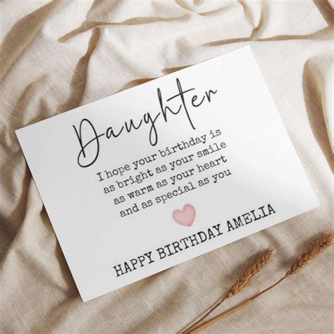 Personalized Daughter Birthday Card Special Daughter Birthday Card