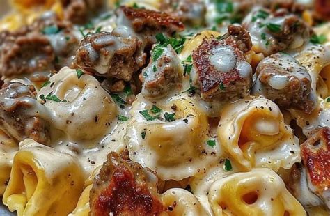 Cheesesteak Tortellini In Rich Provolone Sauce Full Recipe