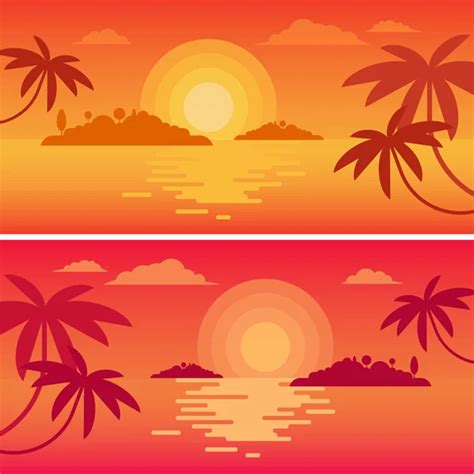 Beach Sunset — Stock Vector © Dagadu 2665425