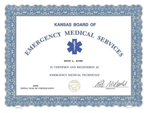 Emt Certificate Template